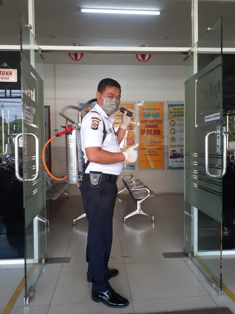 BSP Jawa I Cek APD Anggota dan Semprot Disinfektan - Bravo Satria Perkasa